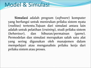 model simulasi sistem informasi pada yang merupakan program komputer | PPT