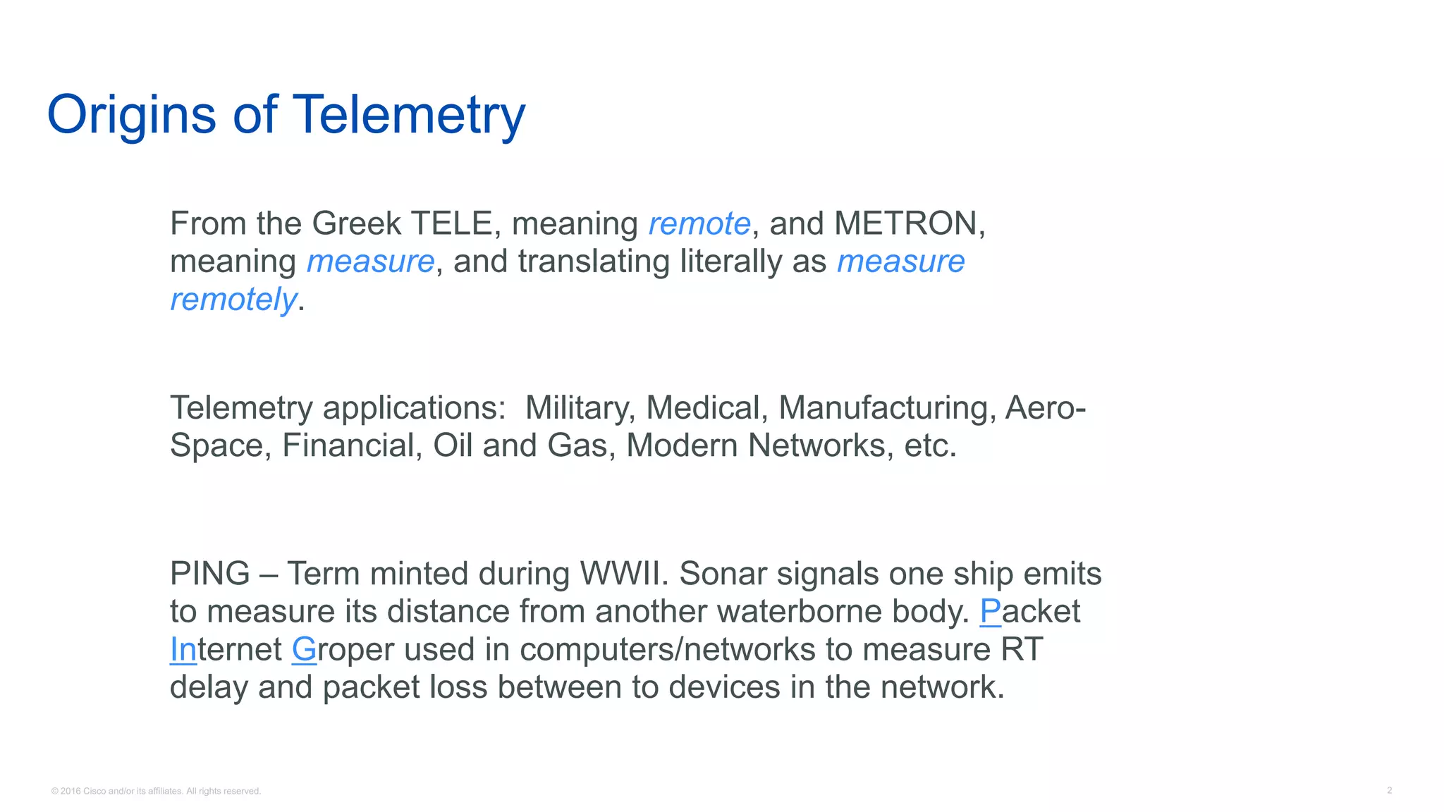 Model-driven Telemetry: The Foundation of Big Data Analytics | PPT