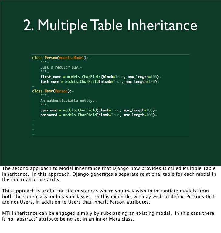 Model Inheritance Model Inheritance