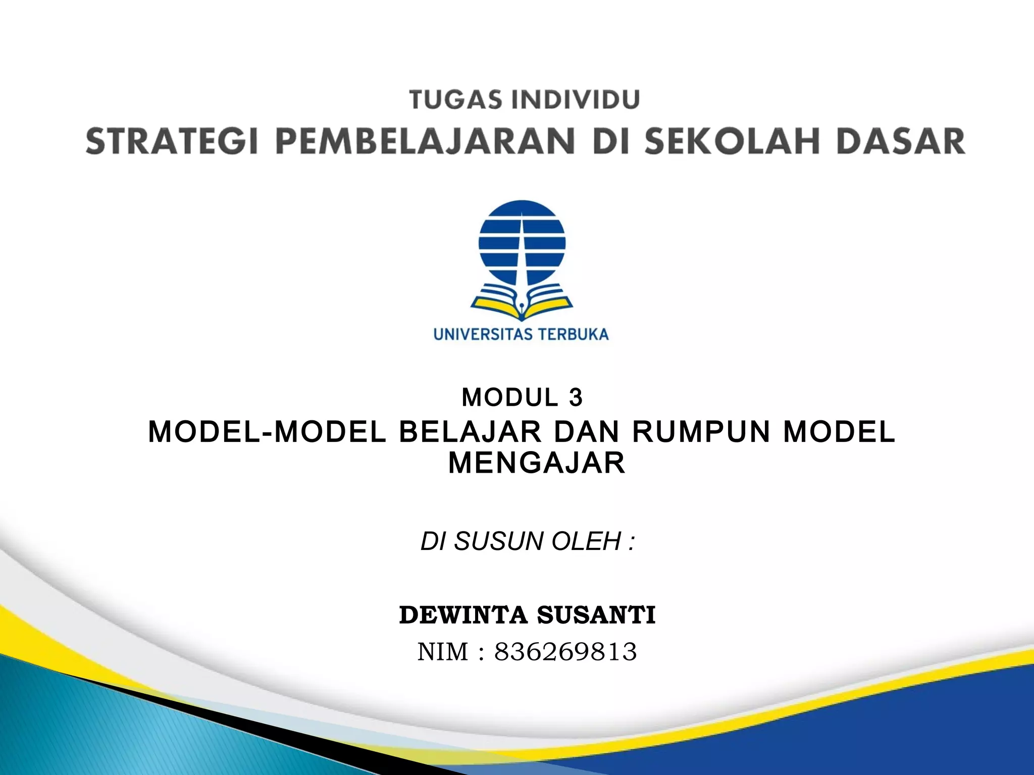 Model model belajar dan rumpun model mengajar by dewinta susanti | PPT