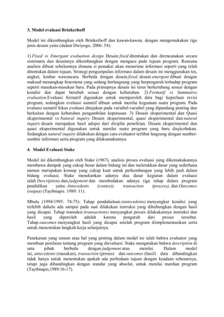 Model model evaluasi | PDF