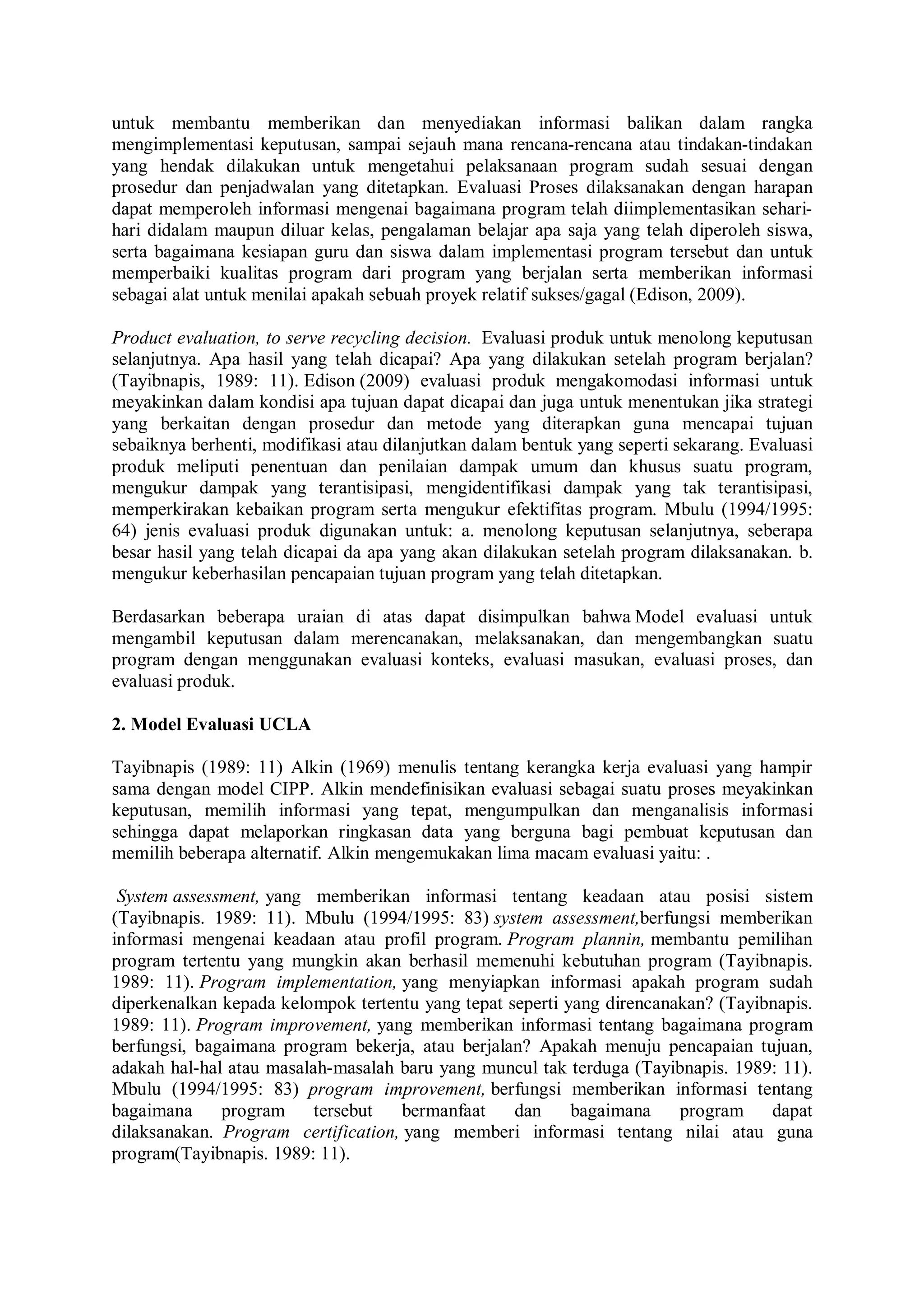 Model model evaluasi | PDF