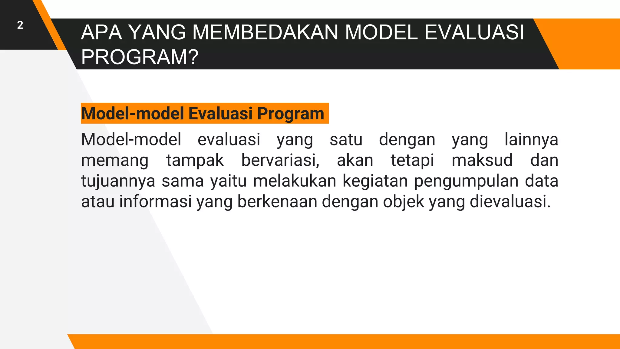 Model model evaluasi program | PPTX