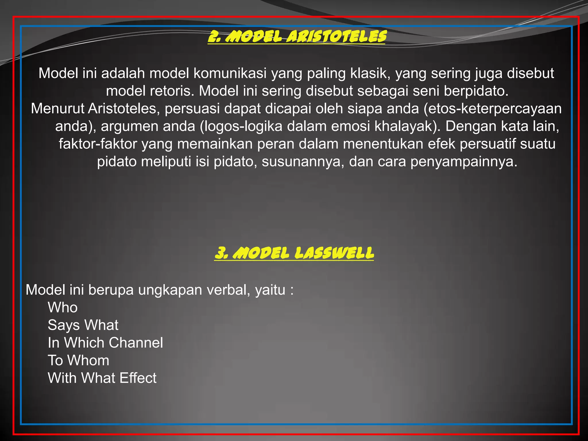 Model model komunikasi | PPTX