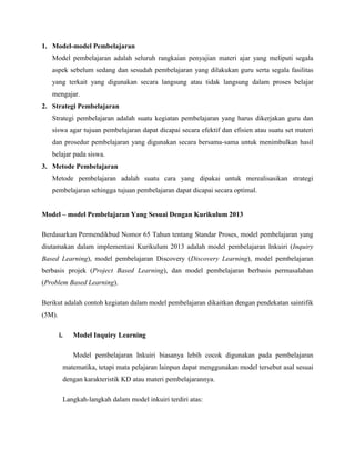 Model-model Pembelajaran | DOCX