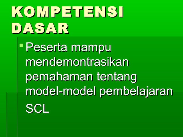 Model model pembelajaran scl | PPT