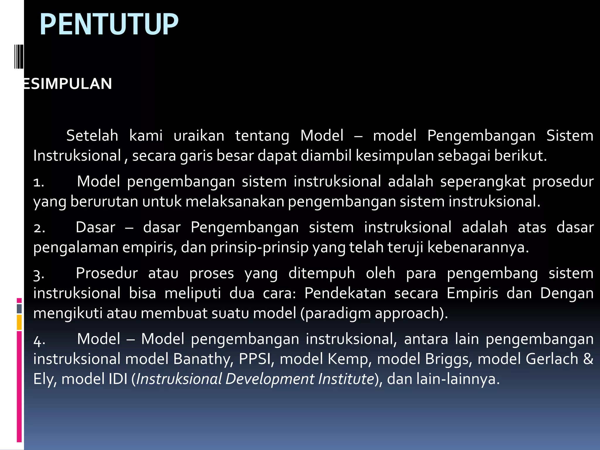 Model model pengembangan instruksional | PPTX