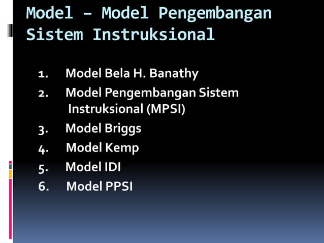 Model model pengembangan instruksional | PPT