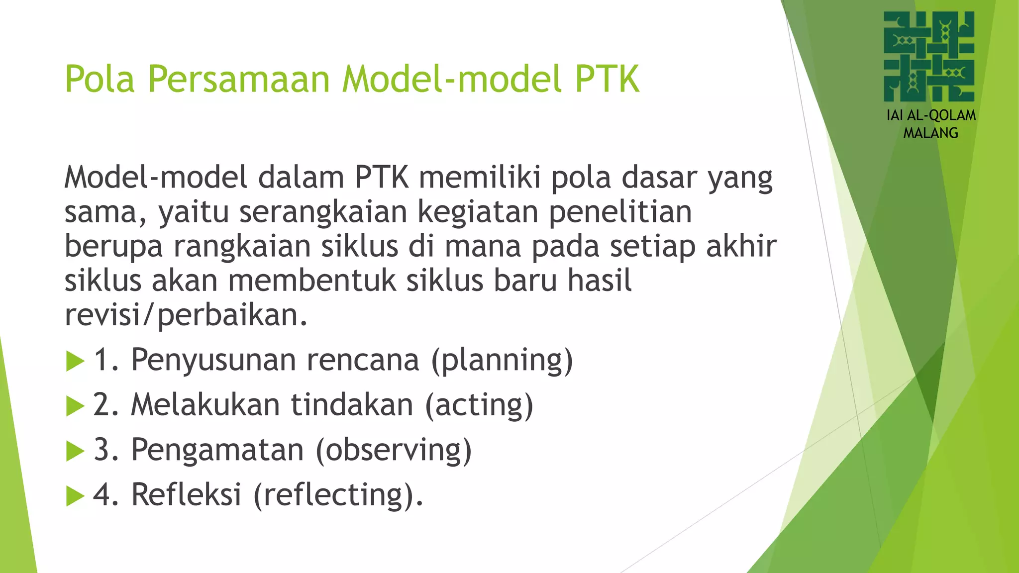 Pengenalan Model Model Penelitian Tindakan Kelas (ptk) | PPTX