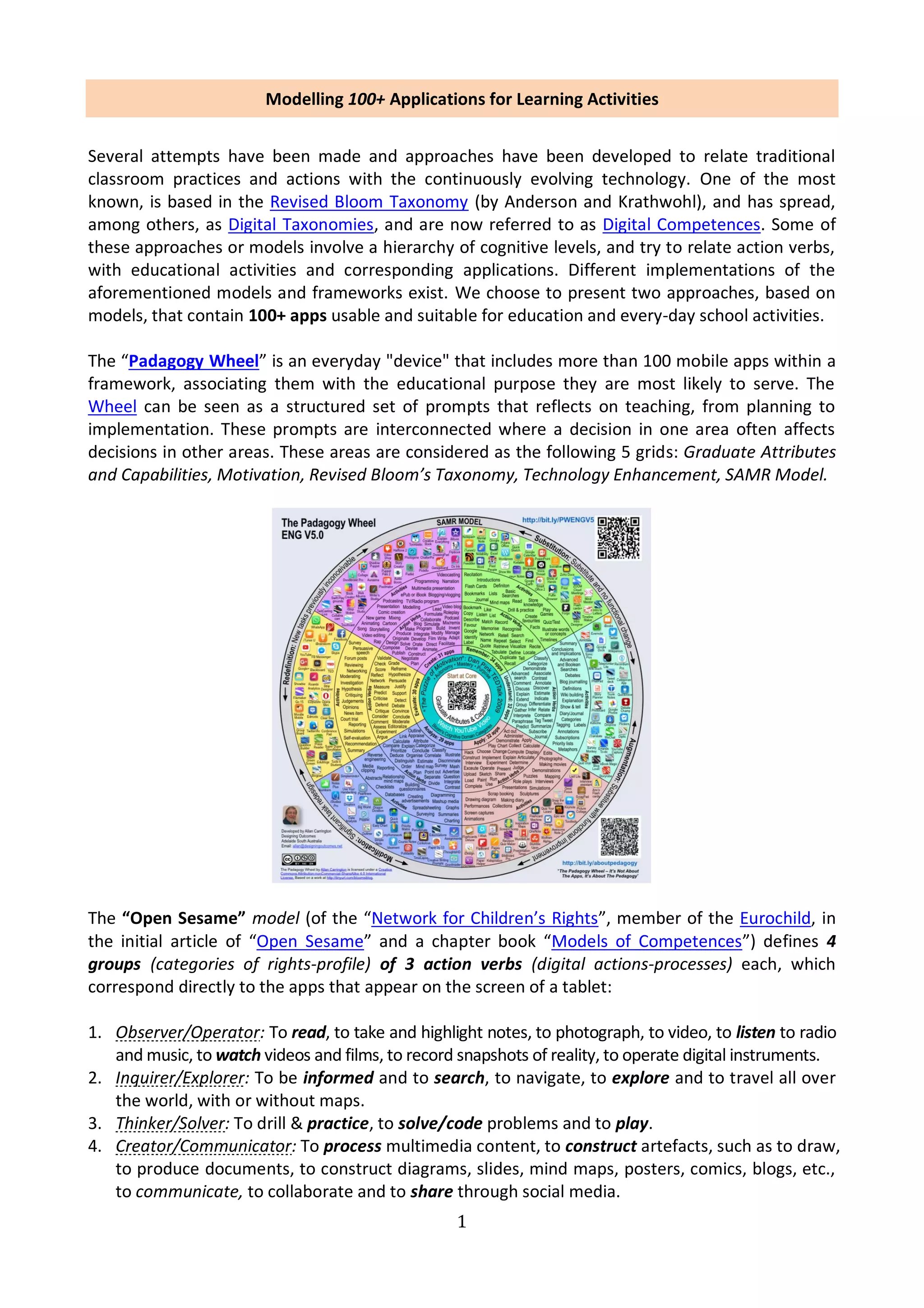 Modelling 100+ Applications for Learning Activities | PDF