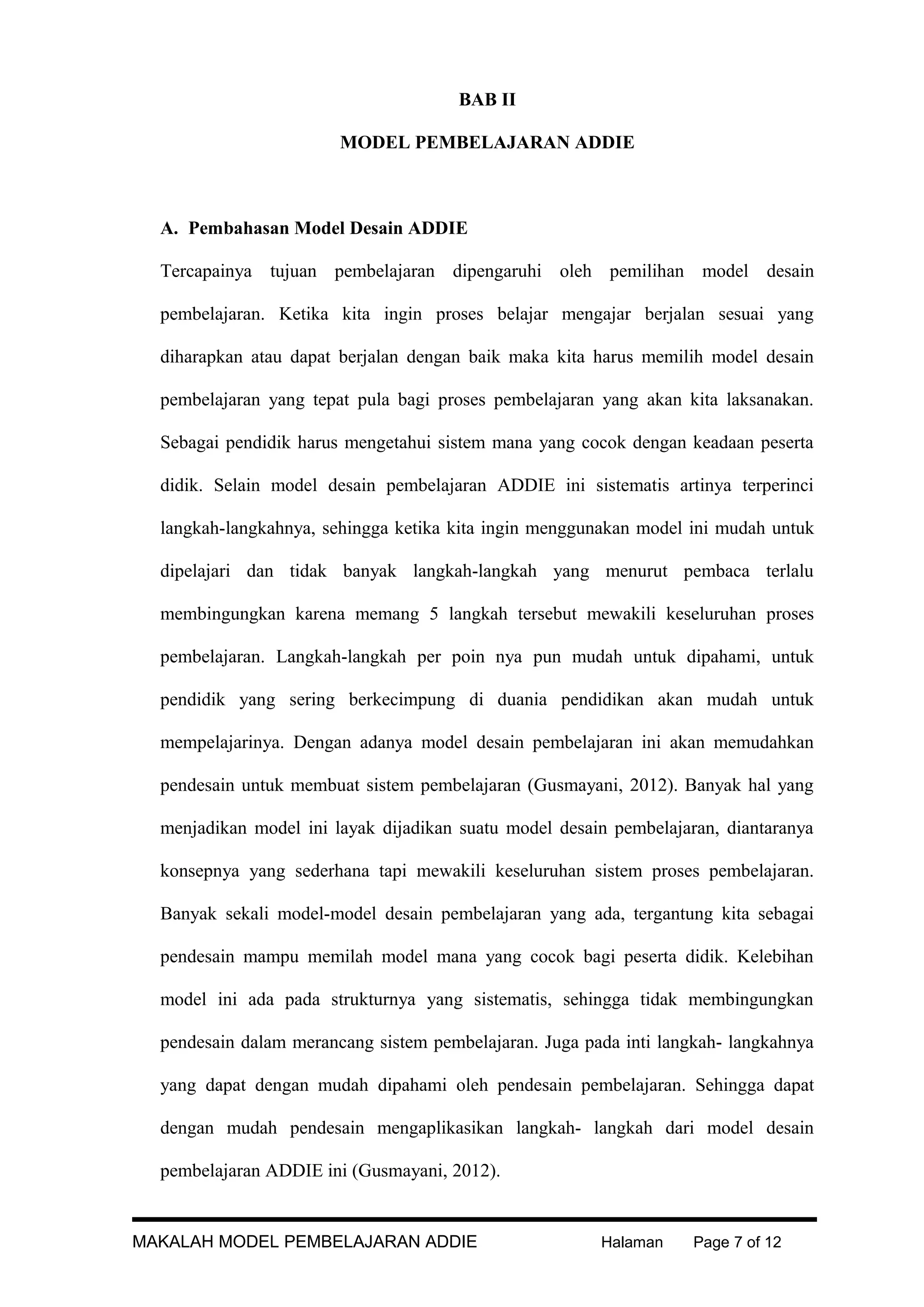 Model pembelajaran-addie | DOC