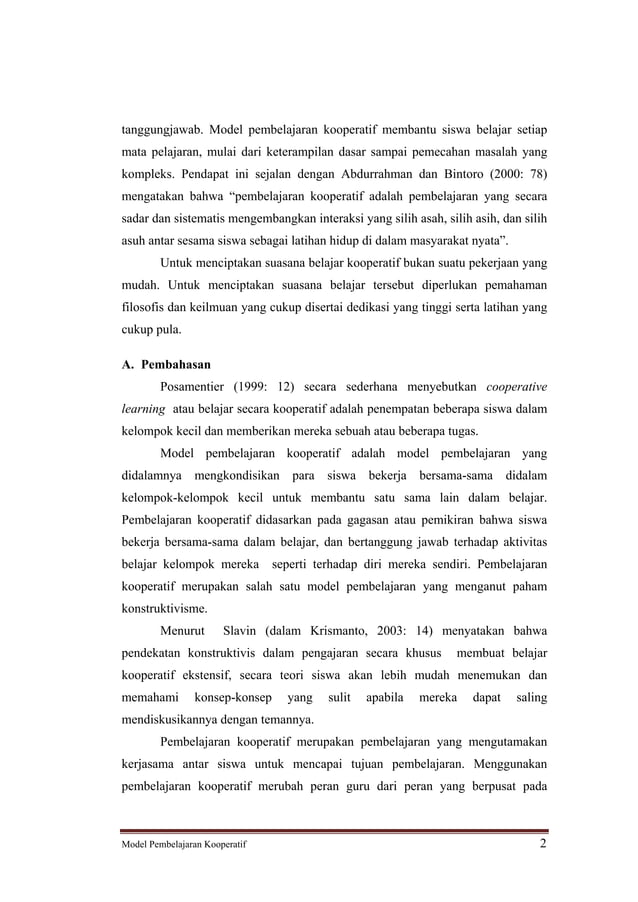 Model pembelajaran-kooperatif | PDF