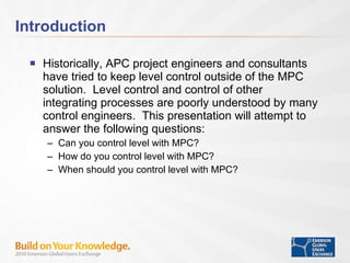 Model Predictive Control For Integrating Processes | PPT