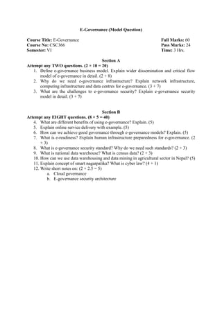 Model questions-b.sc .csit-6th-sem | PDF