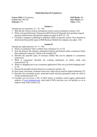 Model questions-b.sc .csit-6th-sem | PDF