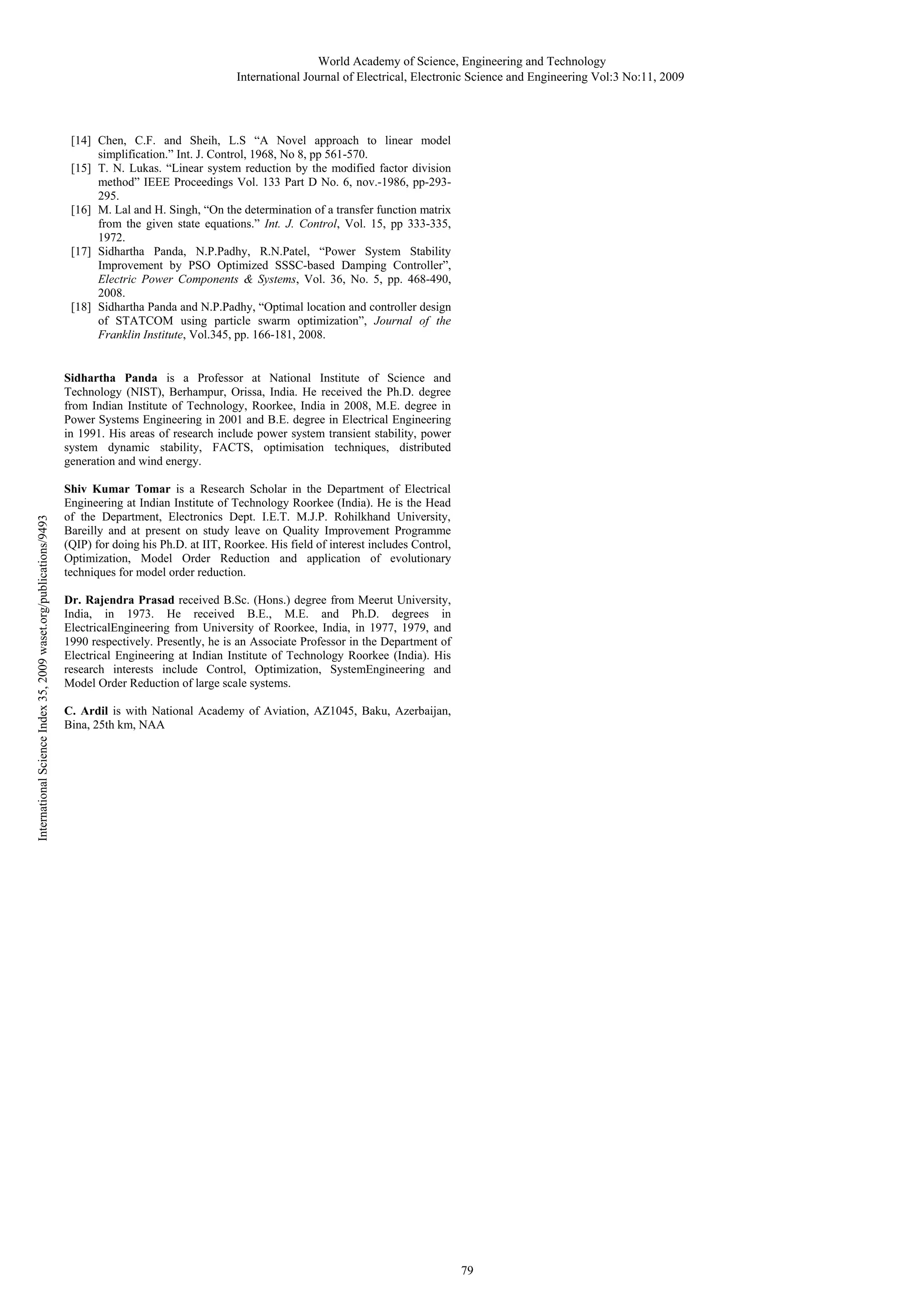 Model Reduction Of Linear Systems By Conventional And Evolutionary