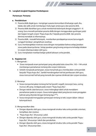 Model RPP Bahasa Indonesia | PDF