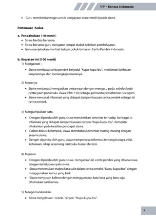 Model RPP Bahasa Indonesia | PDF