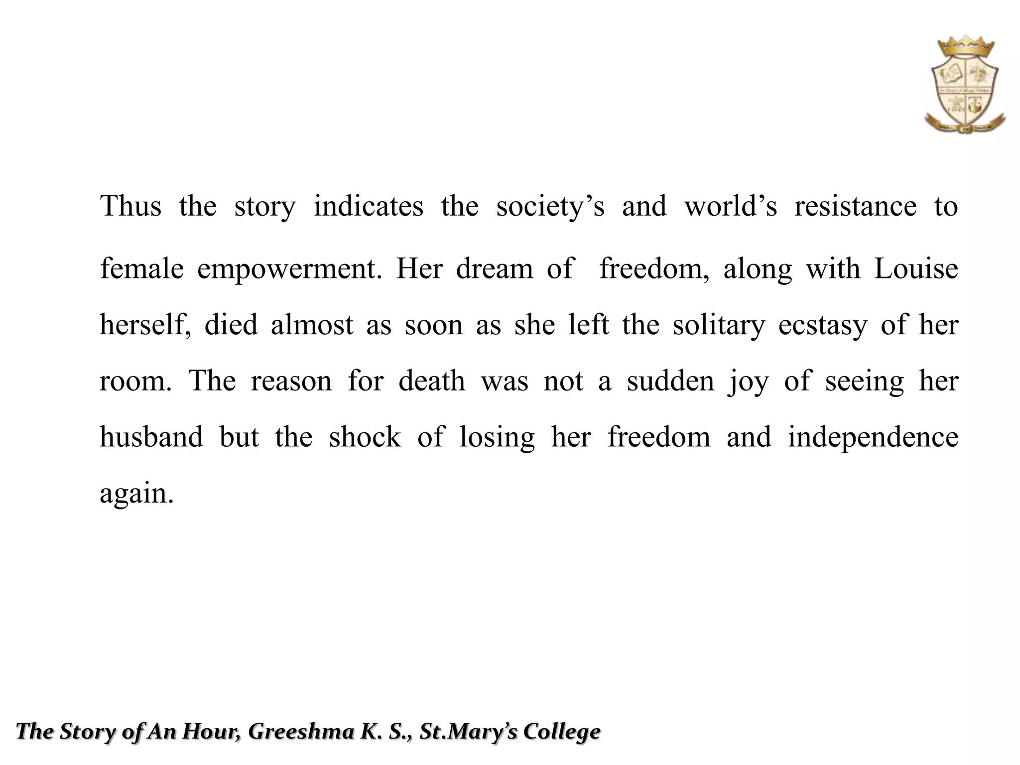 English:The Story Of An Hour Kate Chopin | PPTX