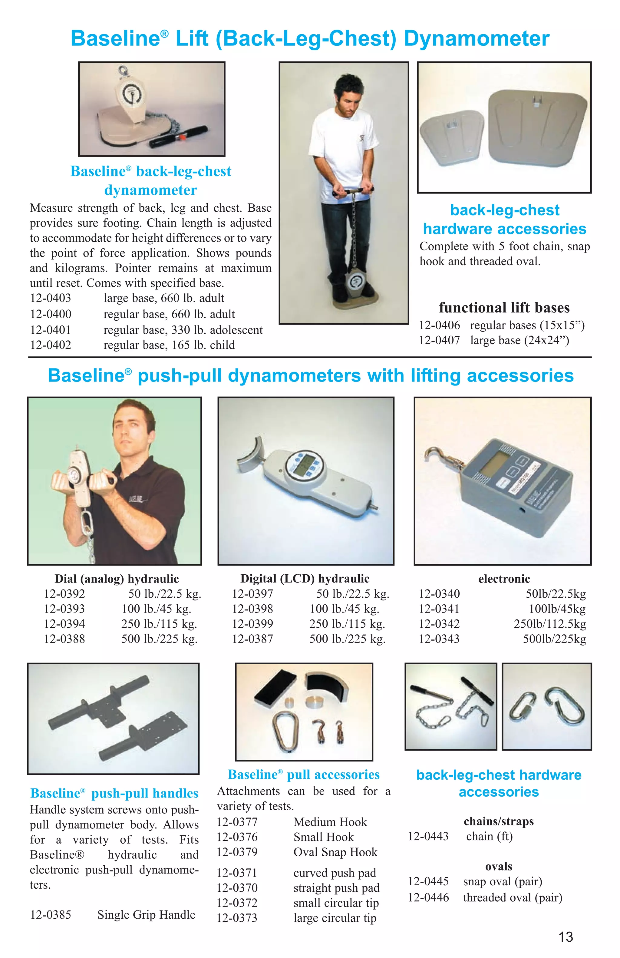 Baseline 500 lb Analog Hydraulic Push Pull Dynamometer User Manual | PDF
