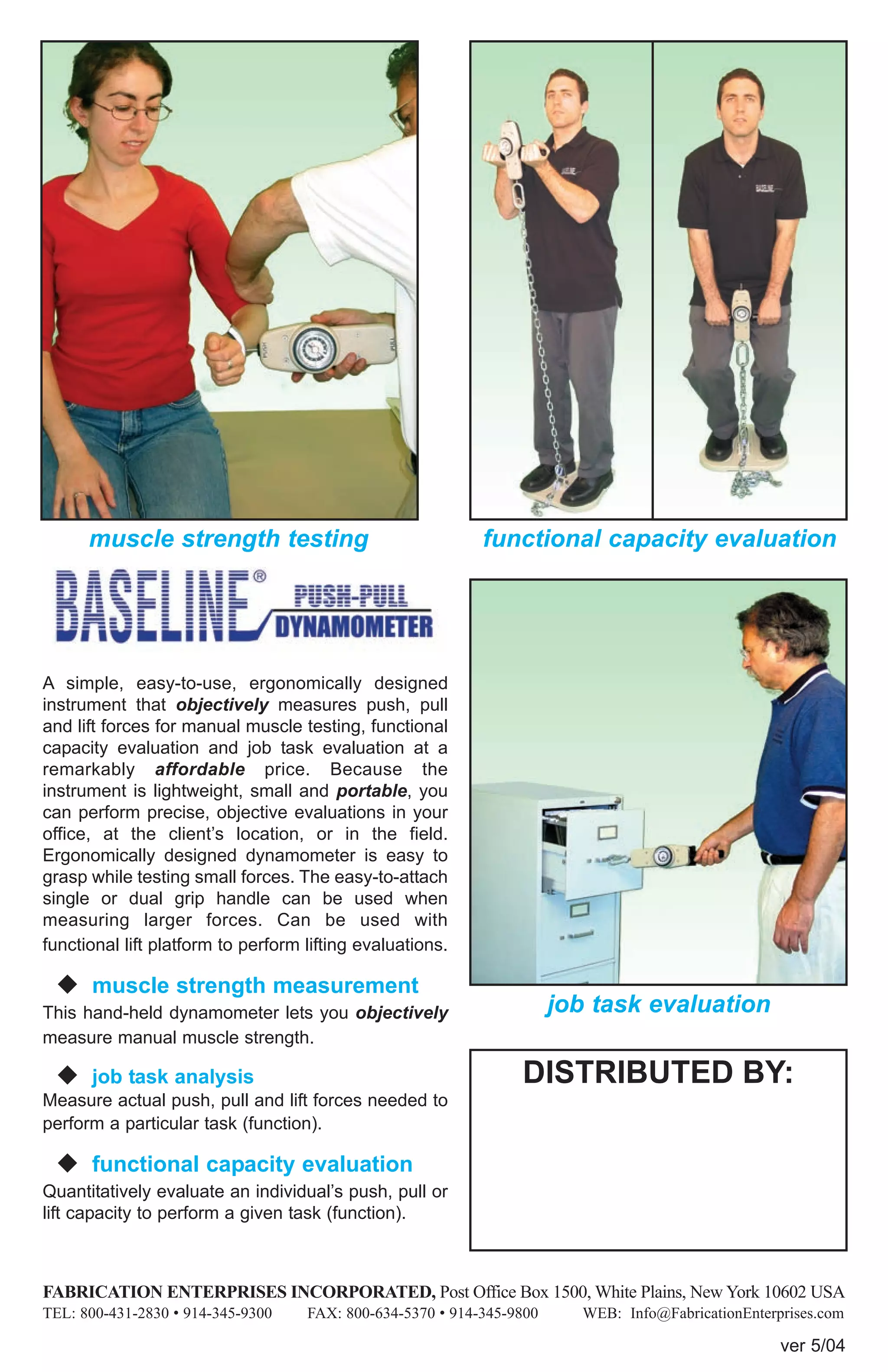 Baseline 500 lb Analog Hydraulic Push Pull Dynamometer User Manual | PDF
