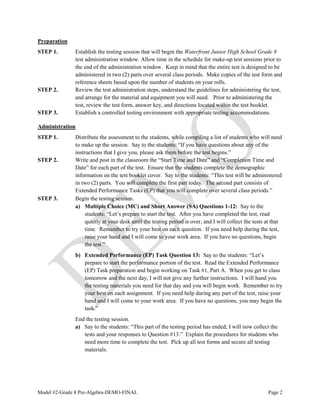 Model #2-Grade 8 Pre-Algebra-DEMO-FINAL | PDF