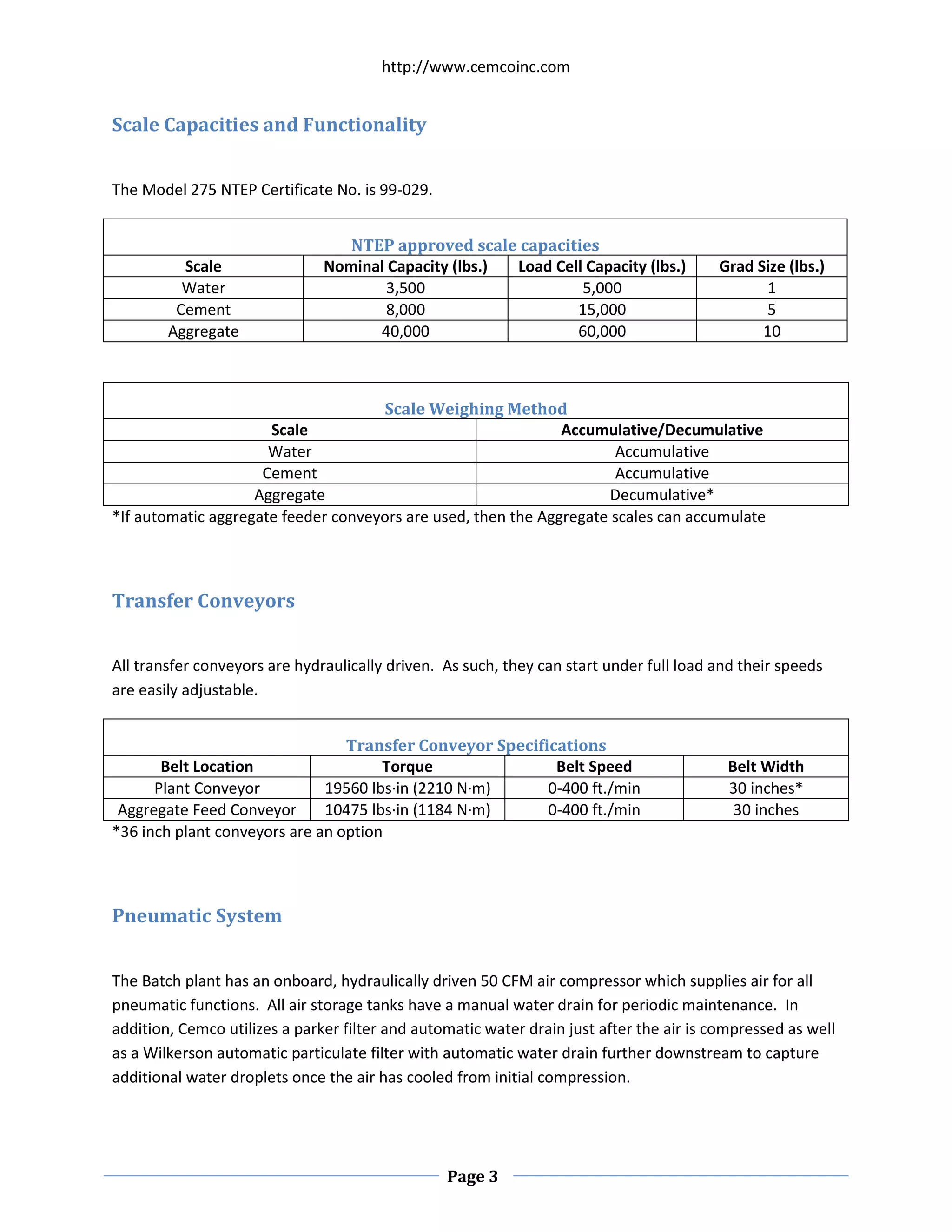 Model 275 Cemco Concrete Plant | PDF