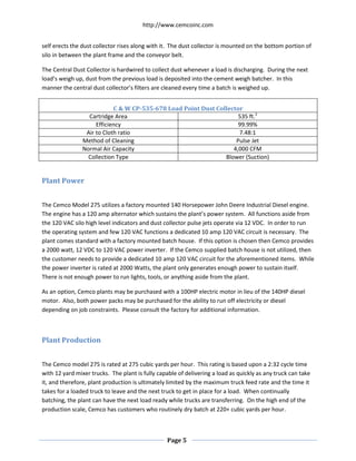 Model 275 Cemco Concrete Plant | PDF