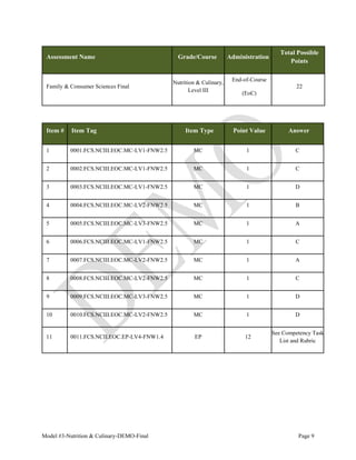 Model #3-Nutrition Culinary-Level III-DEMO-FINAL | DOCX
