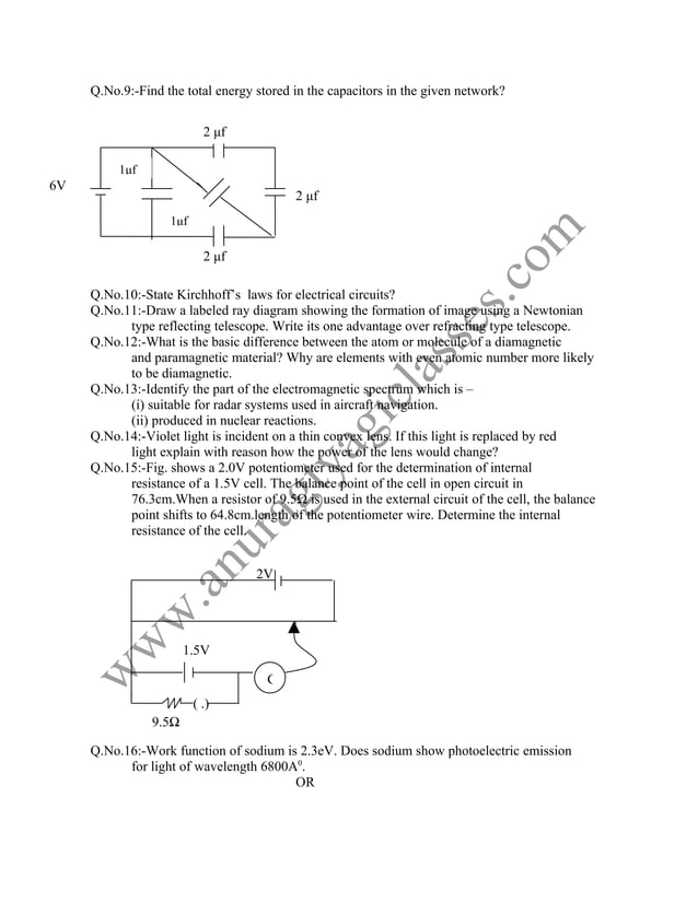 PHYSICS XII SAMPLE PAPER BY ATC | PDF