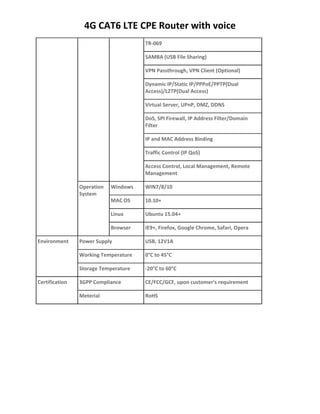 4G LTE Router Specification-Acetels | PDF