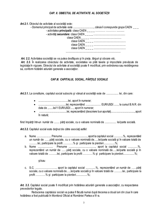 Model act constitutiv onrc pentru srl (1) | DOC