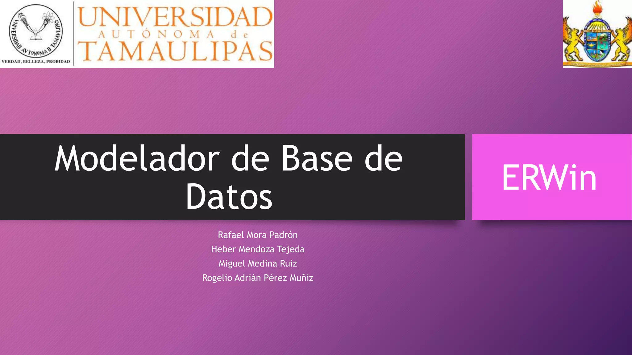 Modelador de base de datos ERwin | PPTX