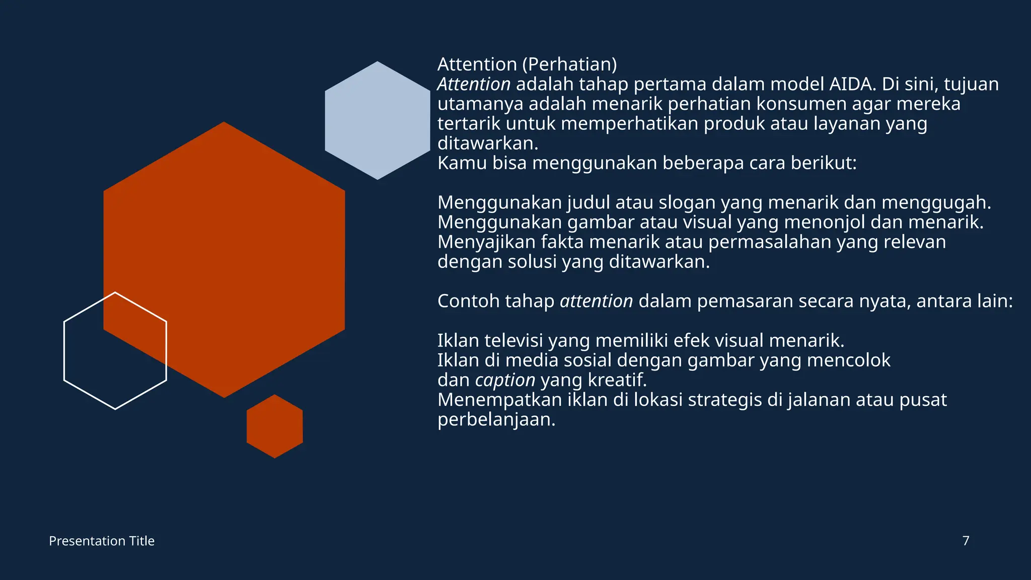 MODEL AIDA MAREKETING. dalam penerapan pembelajaran marketing | PPTX