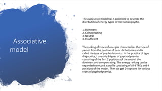 Model A in the light of the concept of Associative socionics | PPT