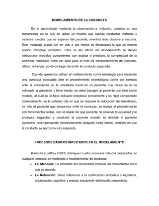Modelamiento de la conducta | DOCX