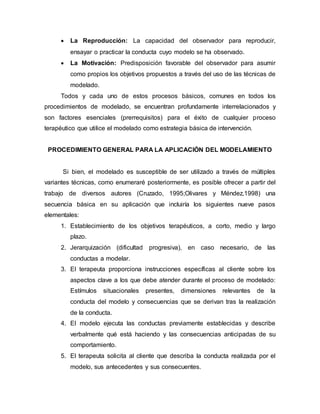 Modelamiento de la conducta | DOCX