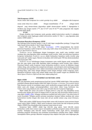 Model Ammi Untuk Analisis Interaksi Genotipe X Lokasi (Indra Herlangga) | PDF