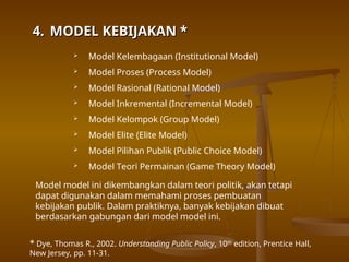 Model analisis kebijakan publik di Indonesia | PPT