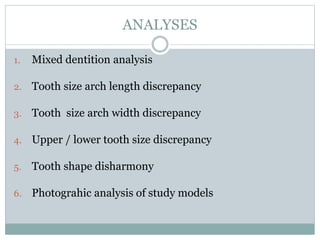 Model analysis in orthodontics | PPTX