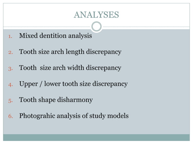 Model analysis in orthodontics | PPTX