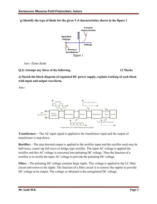Solved MSBTE Sample Paper Basic Electonics (EJ2I) | PDF