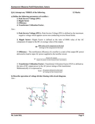 Solved MSBTE Sample Paper Basic Electonics (EJ2I) | PDF