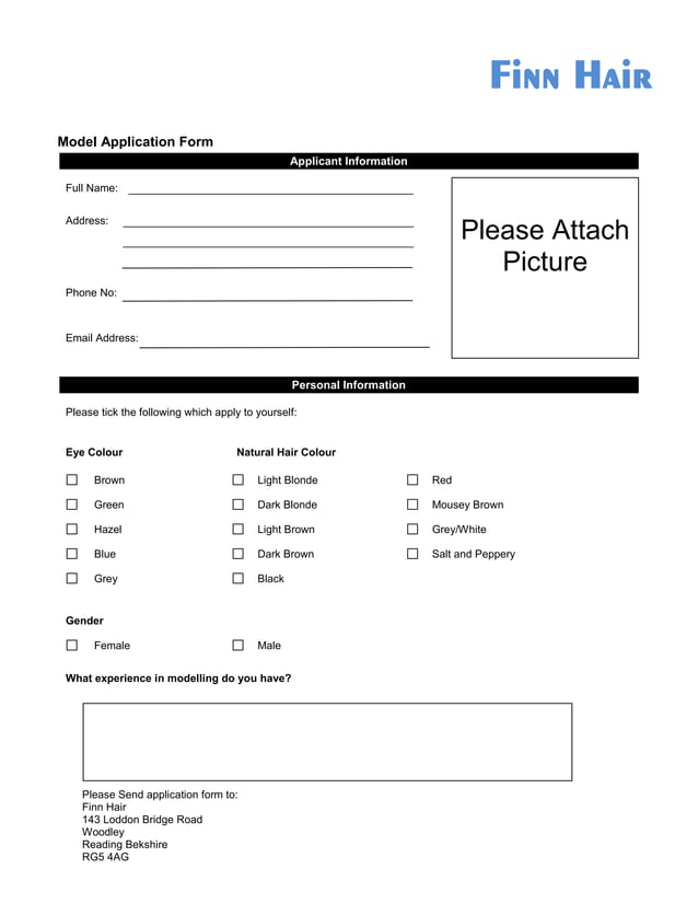 Model application form | PDF