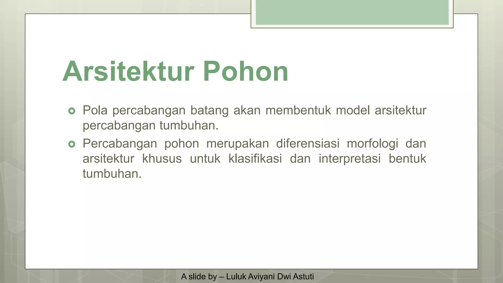 Model Arsitektur Pohon | PPTX