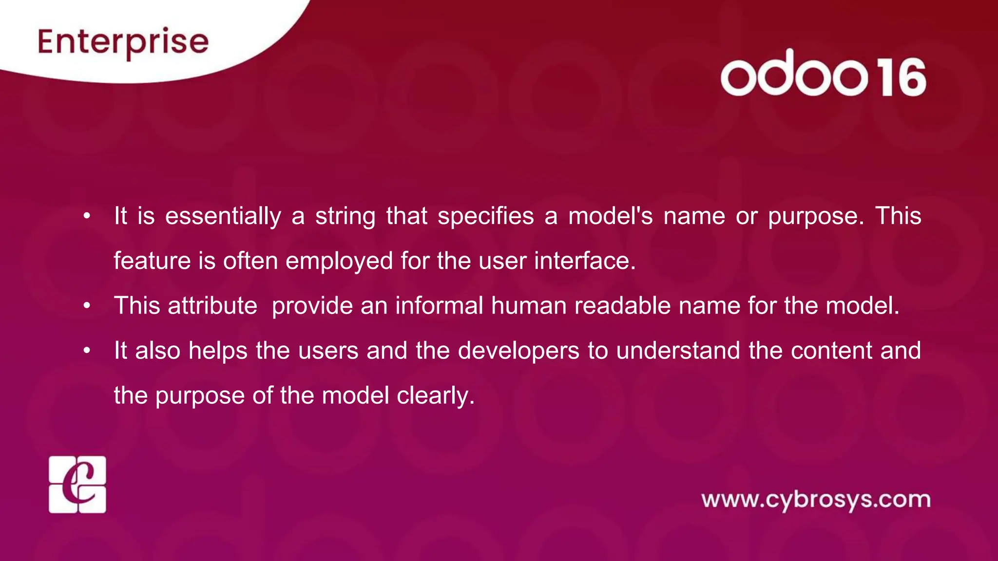Model Attribute Description Ppt