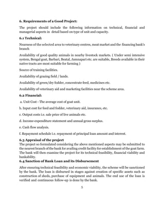 Model bankable scheme on goat - NABARD - 10 animals | PDF