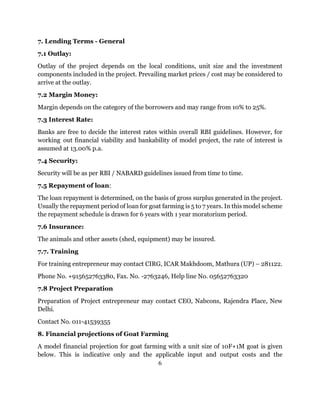 Model bankable scheme on goat - NABARD - 10 animals | PDF