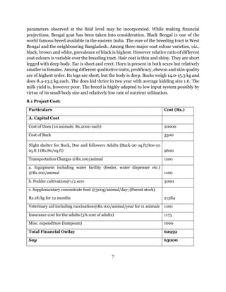 Model bankable scheme on goat - NABARD - 10 animals | PDF