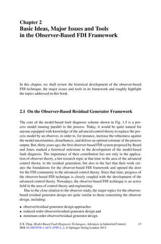 Model based fault diagnosis techniques 2e | PDF